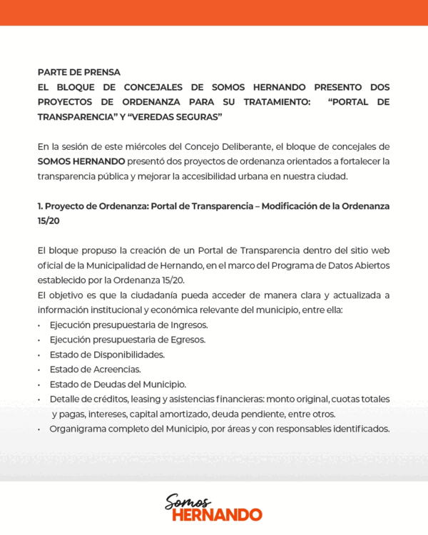 RH1 Radio Integración 107.3 Mhz - SOMOS HERNANDO PRESENTÓ PROYECTOS DE ...